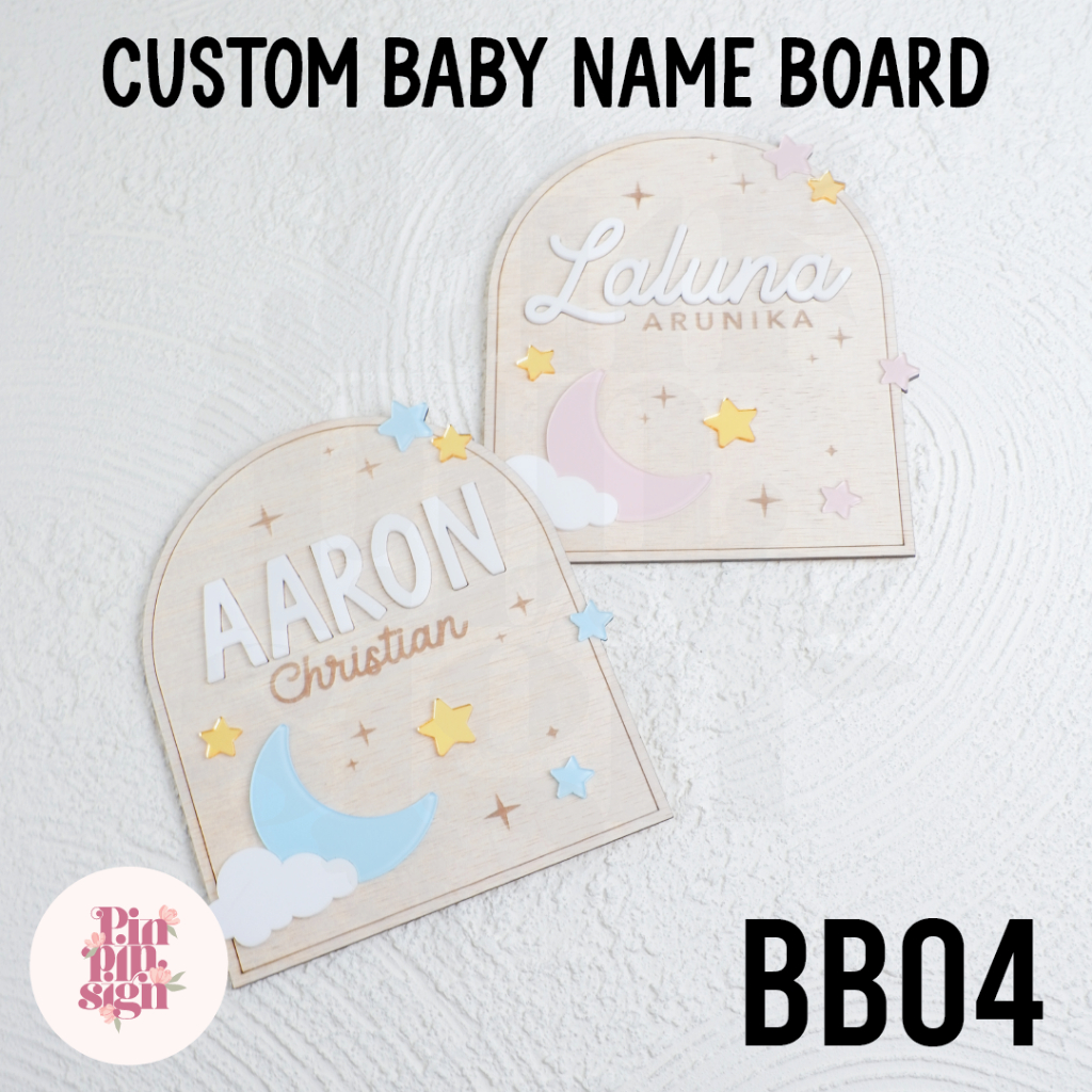 Jual (BB04) Baby Name Board Sign Hospital Properti Foto Wooden Nama ...