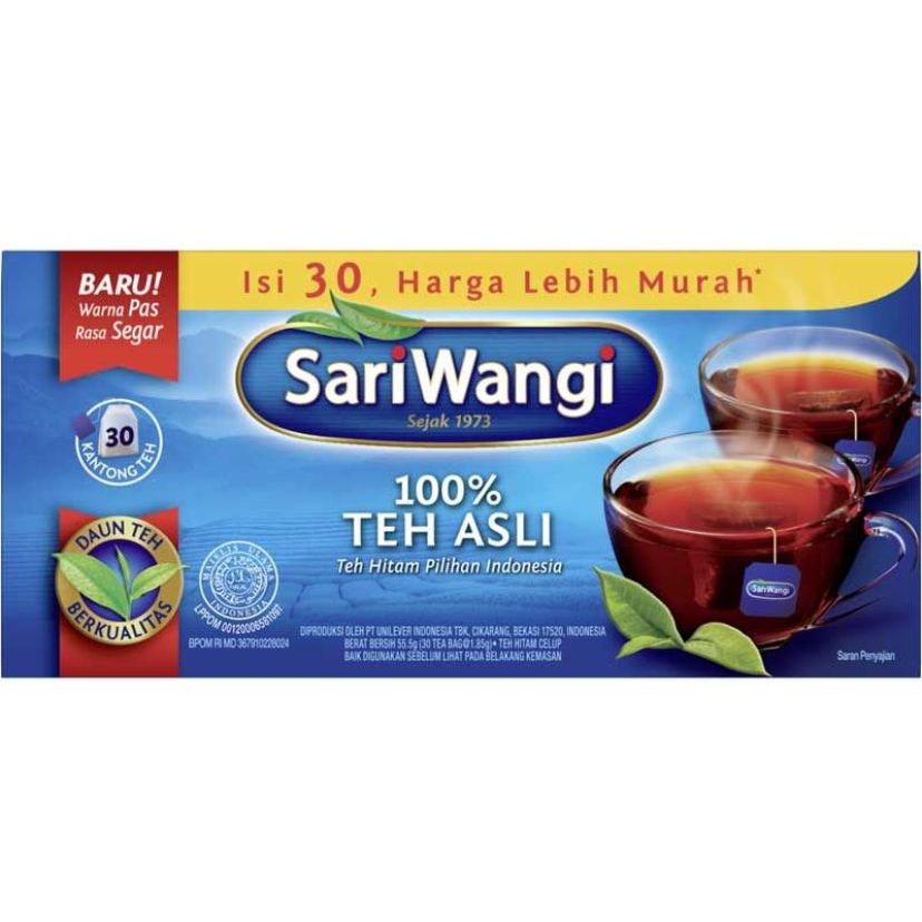 Jual Sari Wangi Teh Celup Asli 30 x 1,85 g | Shopee Indonesia
