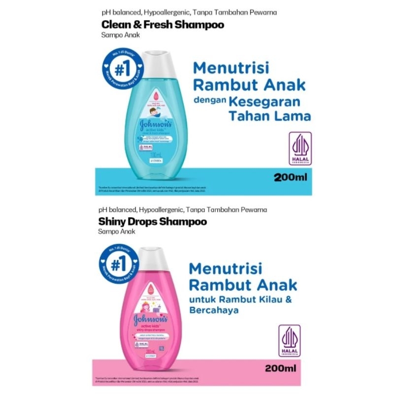 Jual Johnsons Active Kids Clean & Shampoo - Shampo Anak-anak 200ml ...