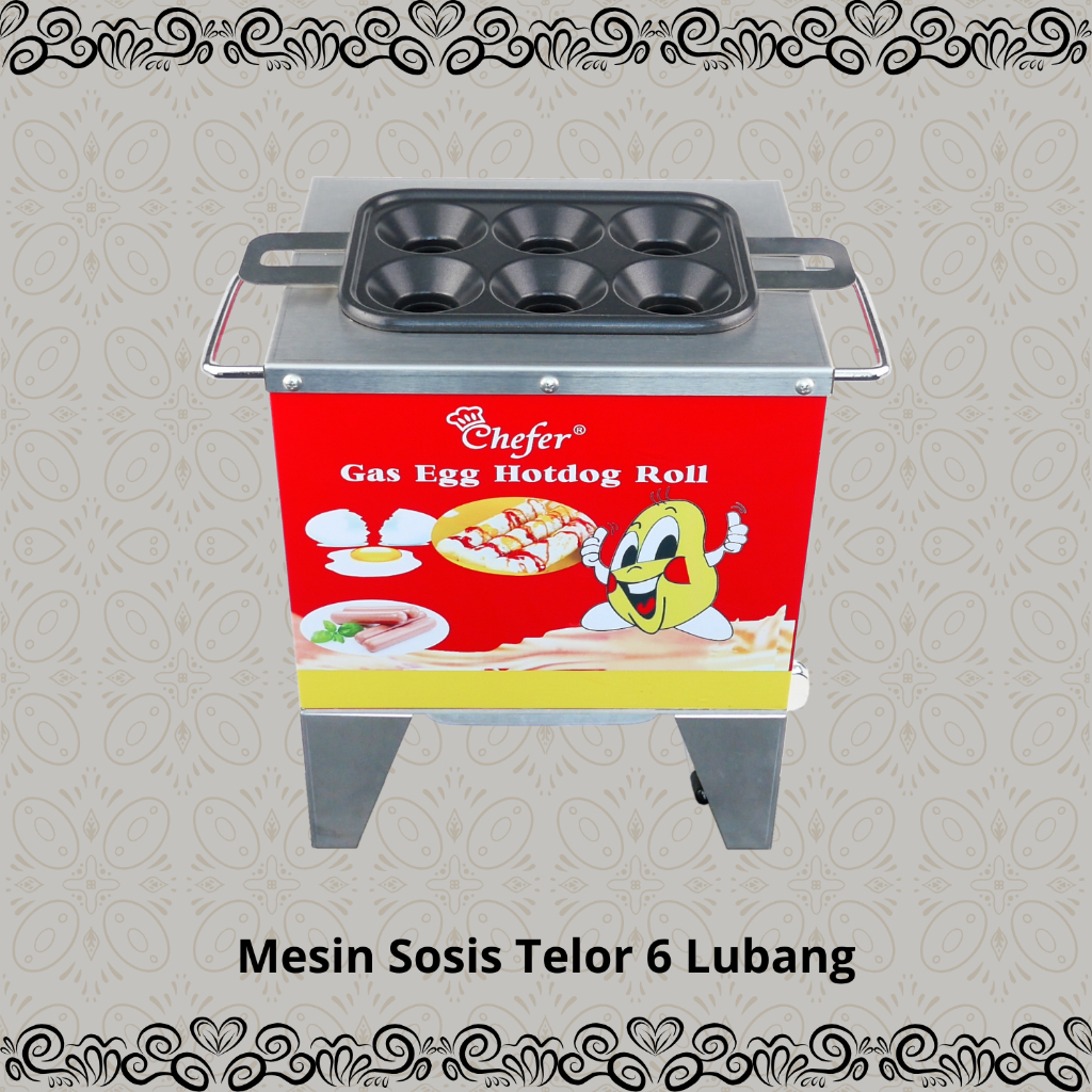 Jual Chefer Gas Egg Hotdog Roll Mesin Sosis Telor 6 Lubang | Shopee ...