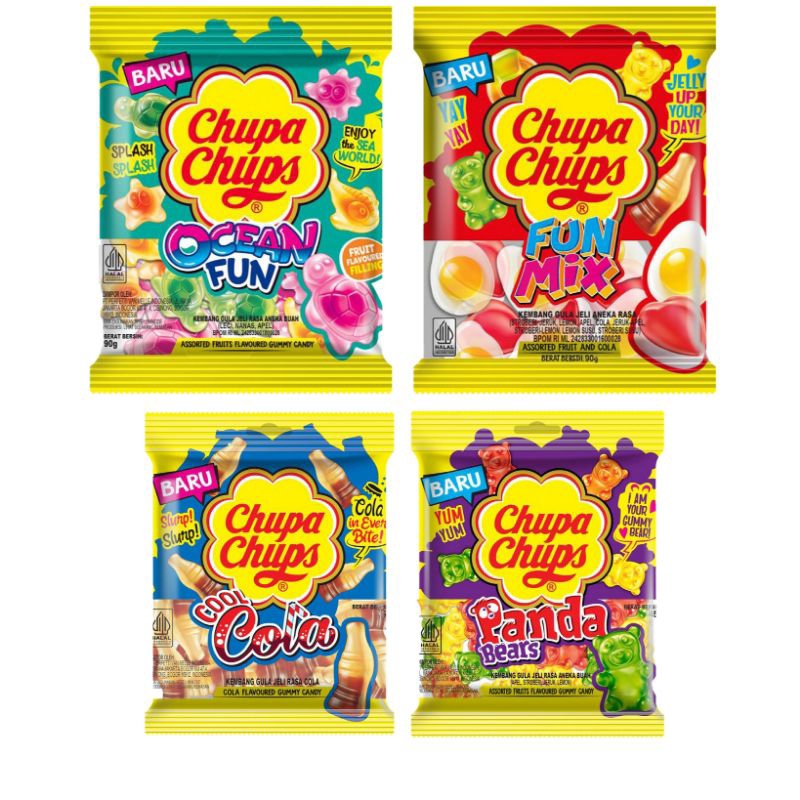Jual Chupa Chups Permen Jeli Ocean Fun cool cola mix panda bear ...