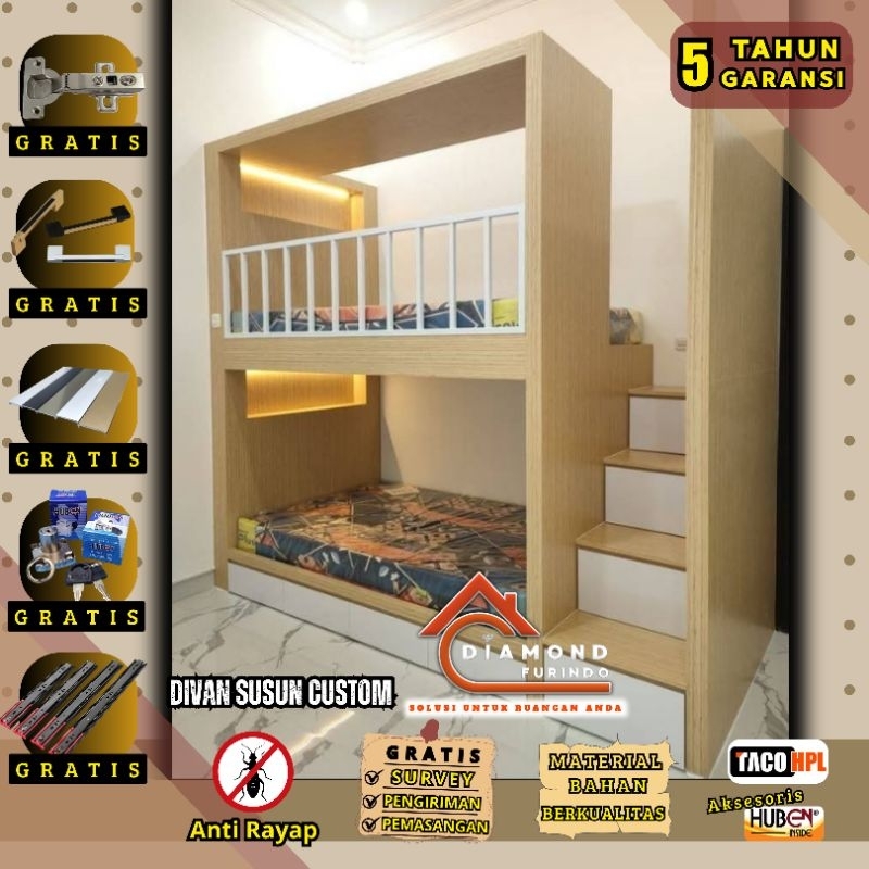 Jual Divan susun custom HPL, tebal bahan multiplek 18mm , finishing hpl ...