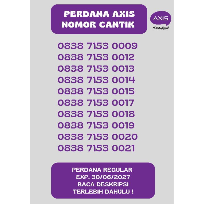 Jual Perdana Axis Regular Nomor Cantik | Shopee Indonesia