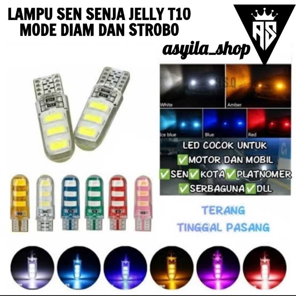 Jual Lampu Led Sen Senja Motor Dan Mobil Jelly T10 Mode Diam Dan Kedip ...