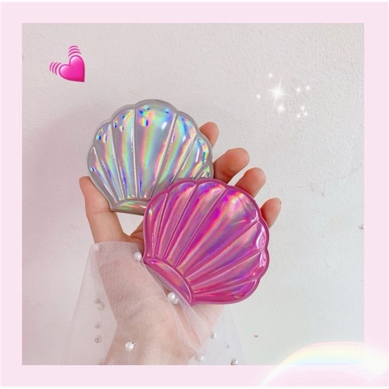 Jual KACA HAND MIRROR KERANG SHELL BAGUS/Warna BIRU SAJA | Shopee Indonesia