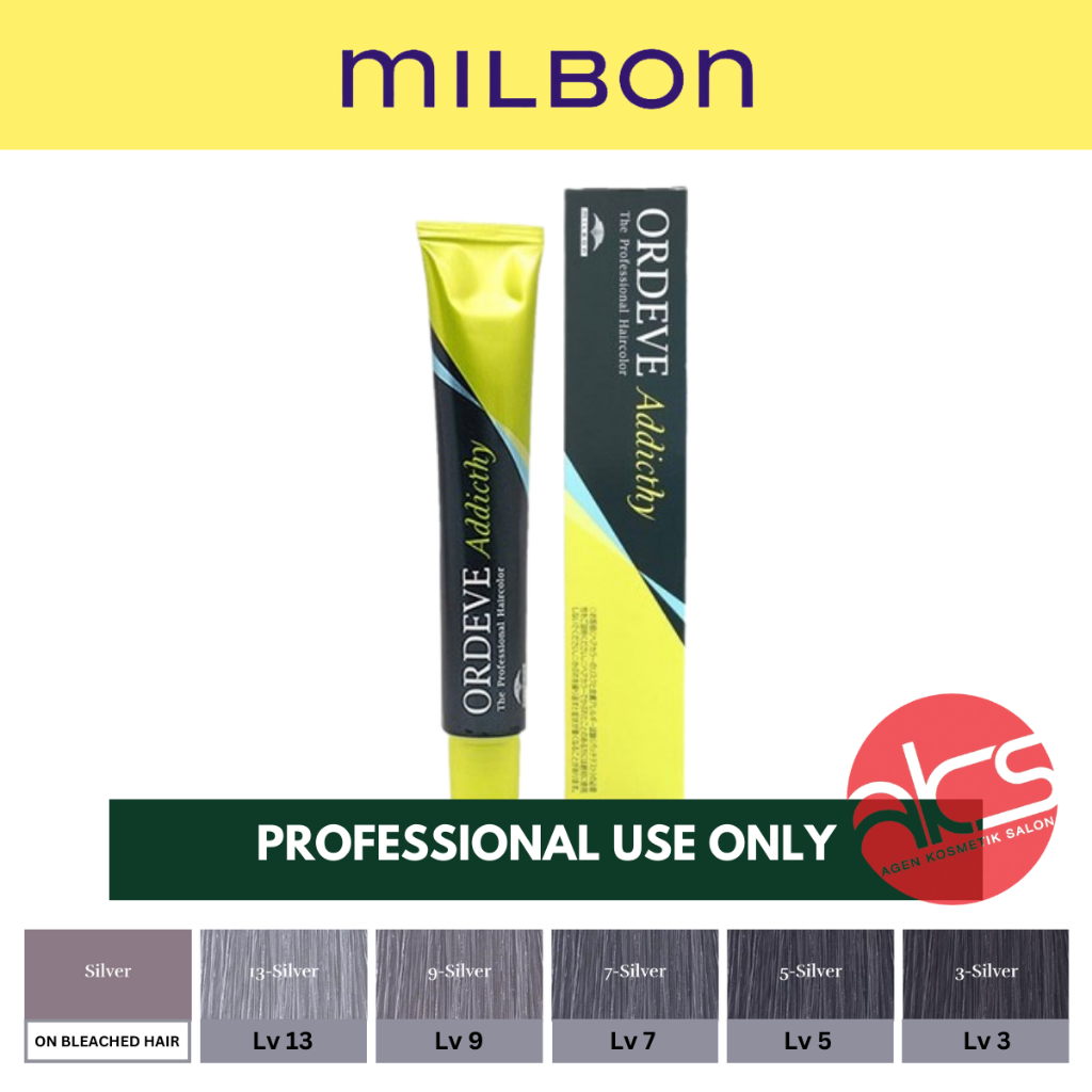 Jual Cat rambut Jepang NEW MILBON ORDEVE ADDICTHY 7 SILVER Lv 7 80g | Shopee Indonesia