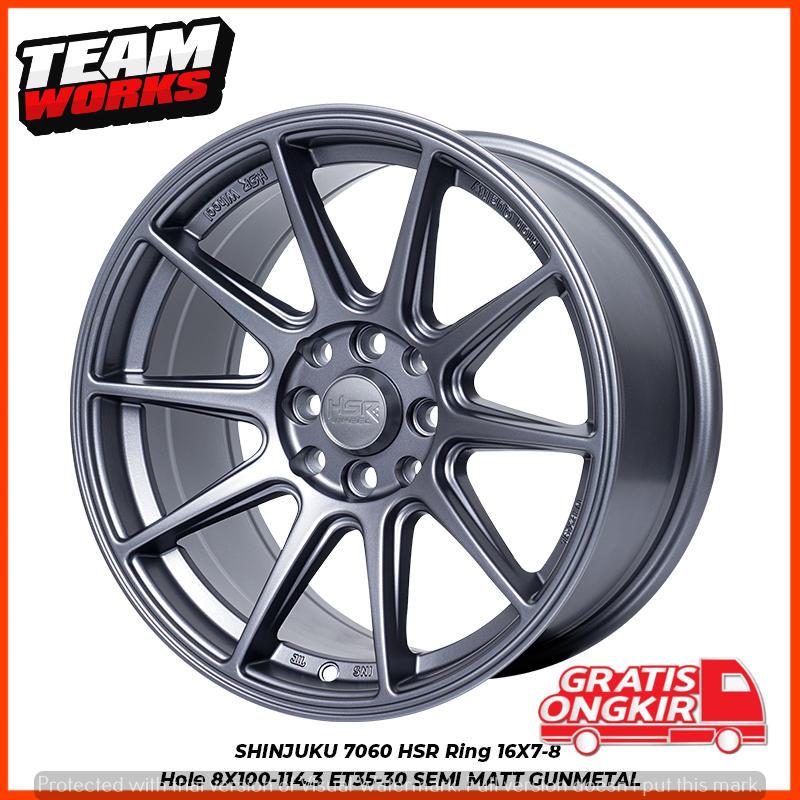 Jual VELG RACING HSR SHINJUKU R16 LEBAR 7/8 PCD 4X100 4X114,3 ET35/30 GERY PELEK UNTUK MOBIL ...