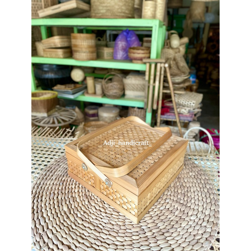 Jual Rantang Bambu Kotak | Box Hampers 30cm | Box Bambu | Rantang Bambu ...
