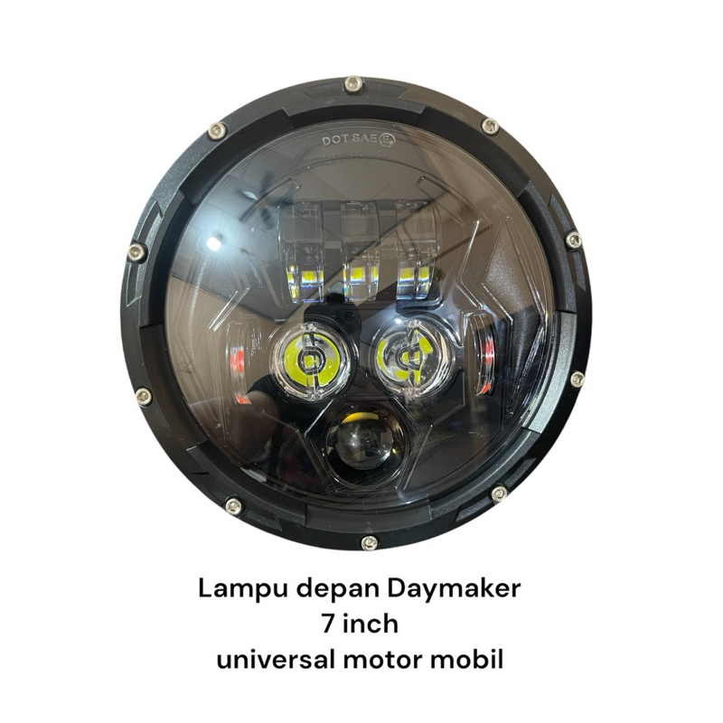 Jual Daymaker official store Lampu depan 7 inch model bulat petir nyala ...