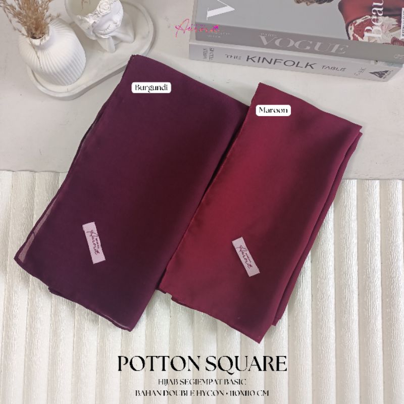Jual Basic Plain Square Poly Cotton Hijab Segiempat Bella Square ...