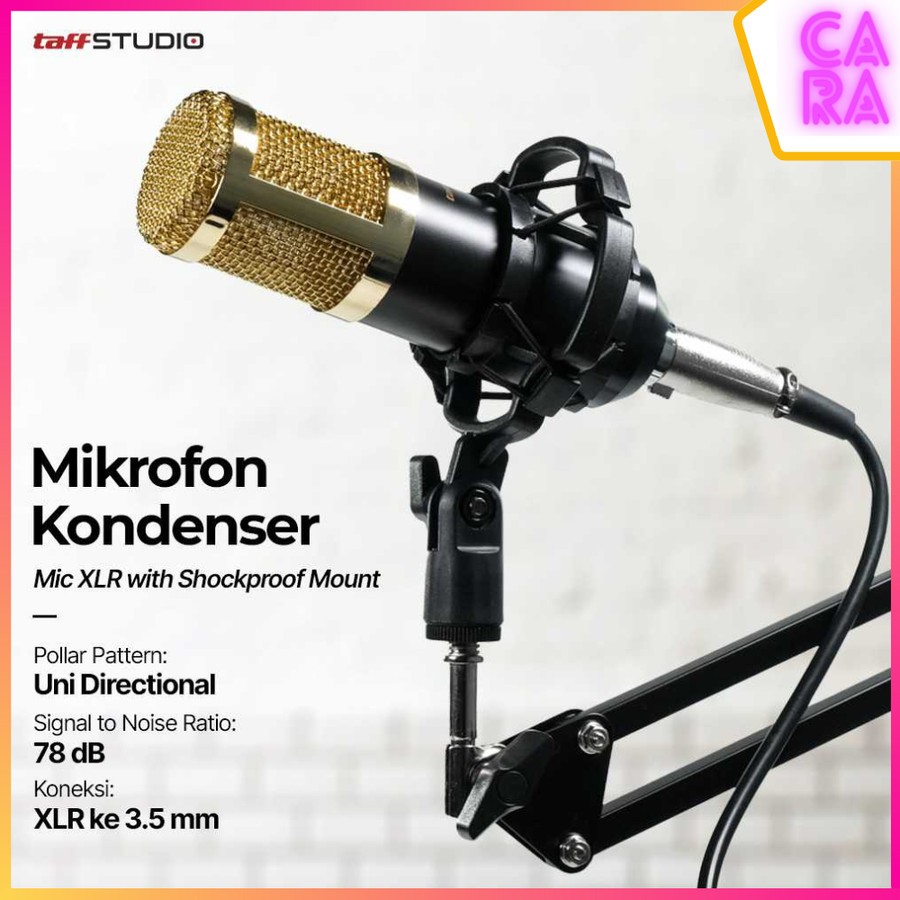 Jual Mikrofon Kondensor Studio Mic Condenser XLR with Shockproof Mount ...