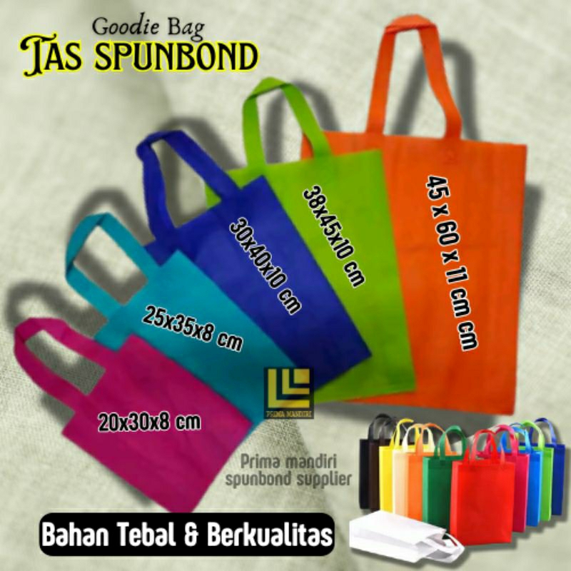 Jual (satuan) Goodie bag tas spunbond,tas souvenir size JUMBO (38x45x10),besar (30x40x10),kecil ...