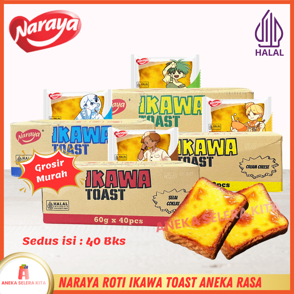 Jual Naraya Ikawa Toast Roti Panggang Viral Rasa Coklat, Cheese ...