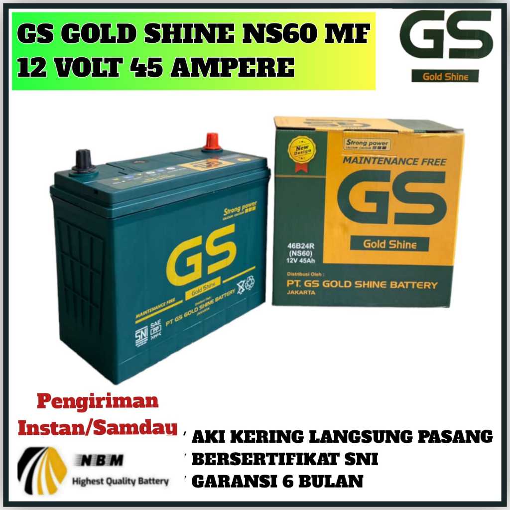 Jual Aki Mobil Avanza/Rush/Feroza/Taruna/Terios/Xenia GS Gold Shine NS60 MF 48 Ah | Shopee Indonesia