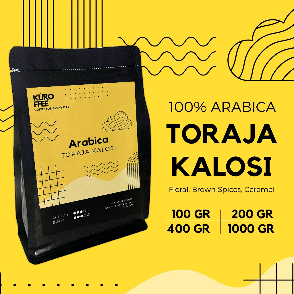 Jual Kuroffee - Kopi Arabica Toraja Kalosi Biji/Bubuk (Coffee Bean ...