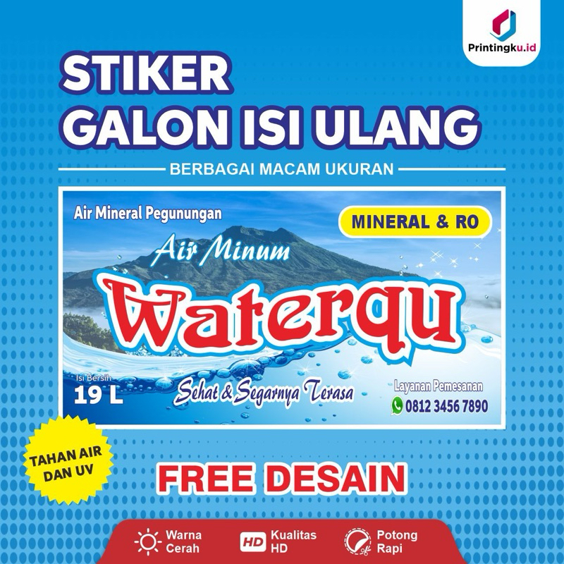 Jual TERMURAH CETAK STIKER GALON LABEL CUSTOM | Shopee Indonesia