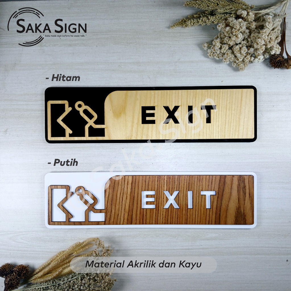 Jual SakaSign - Sign Exit Akrilik dan Kayu Asli - Papan Tanda Exit ...