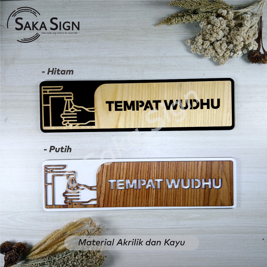 Jual SakaSign - Sign Tempat Wudhu Akrilik dan kayu asli - Papan Tanda ...
