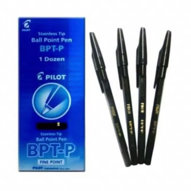 Jual Terbaru !!! Ballpoint Pilot Hitam BPT-P 12Pcs | Shopee Indonesia