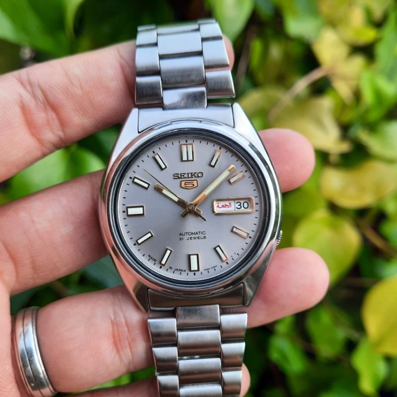 Jual JDM Seiko 5 Automatic SNXS75J1 Grey Abu Abu Sunbrust Dial SNXS75 ...