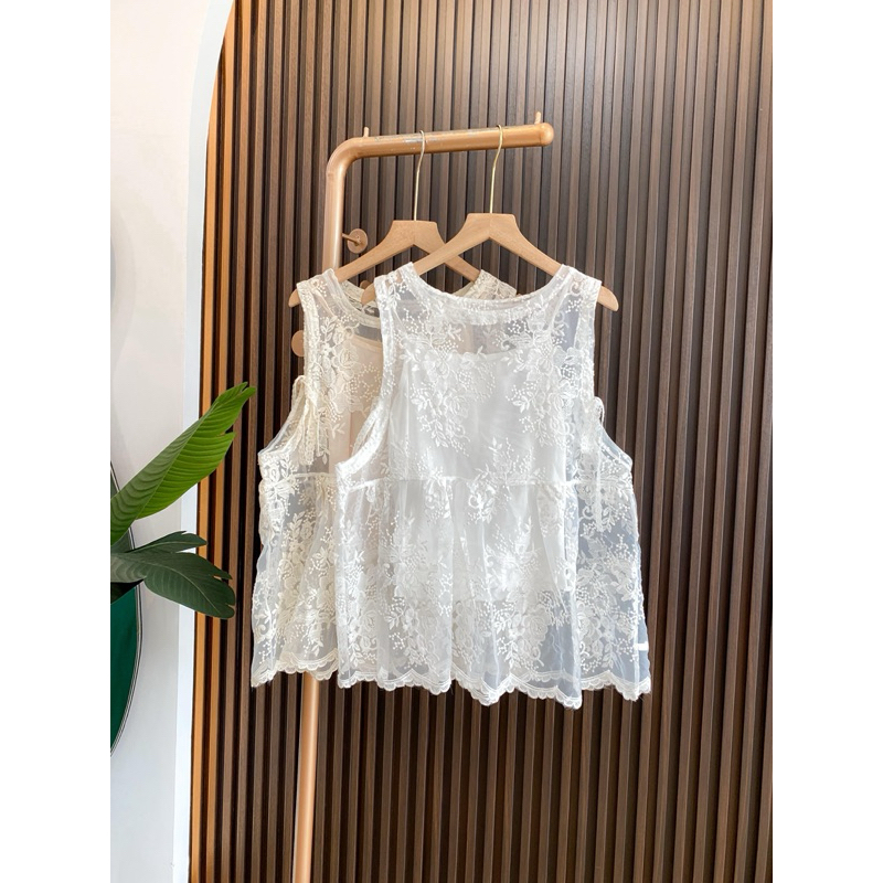 Jual vest katbol lace blouse 2 warna | Shopee Indonesia