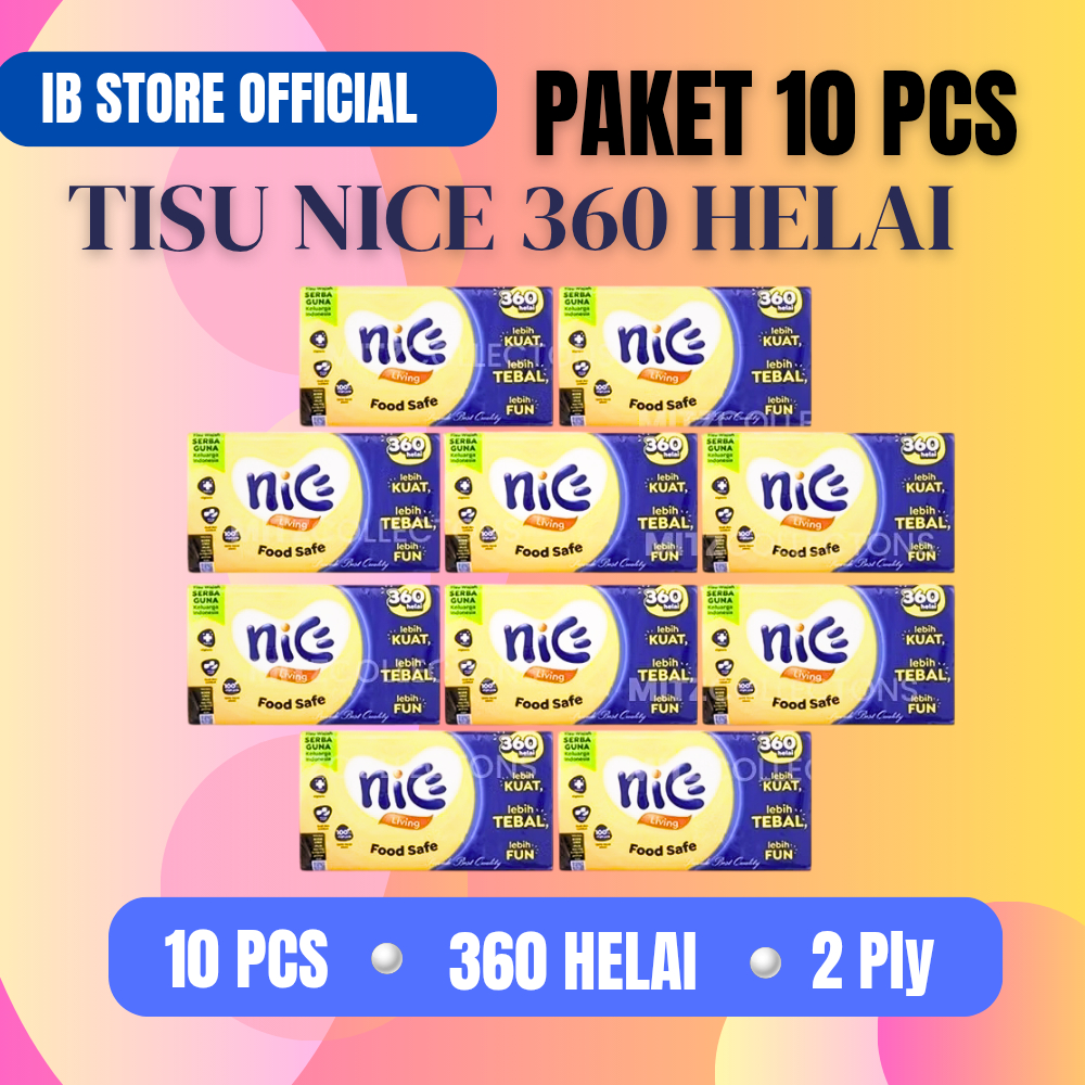 Jual (10 pcs♥️) NICE Facial Tissue 180 sheet 2ply 360 helai Tisu Halus ...
