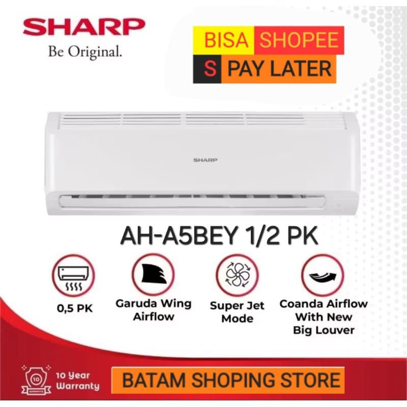 Jual AC SHARP 1/2PK 0.5PK AH A5BEY2 ( SUPER JET-GARUDA WING AIR FLOW ...