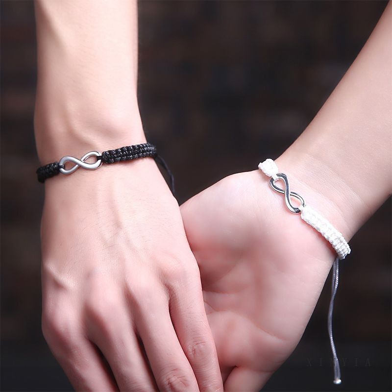 Jual ( sss.fashion3 ) (1pcs) GELANG LOVE INFINITY Warna Hitam Putih ...