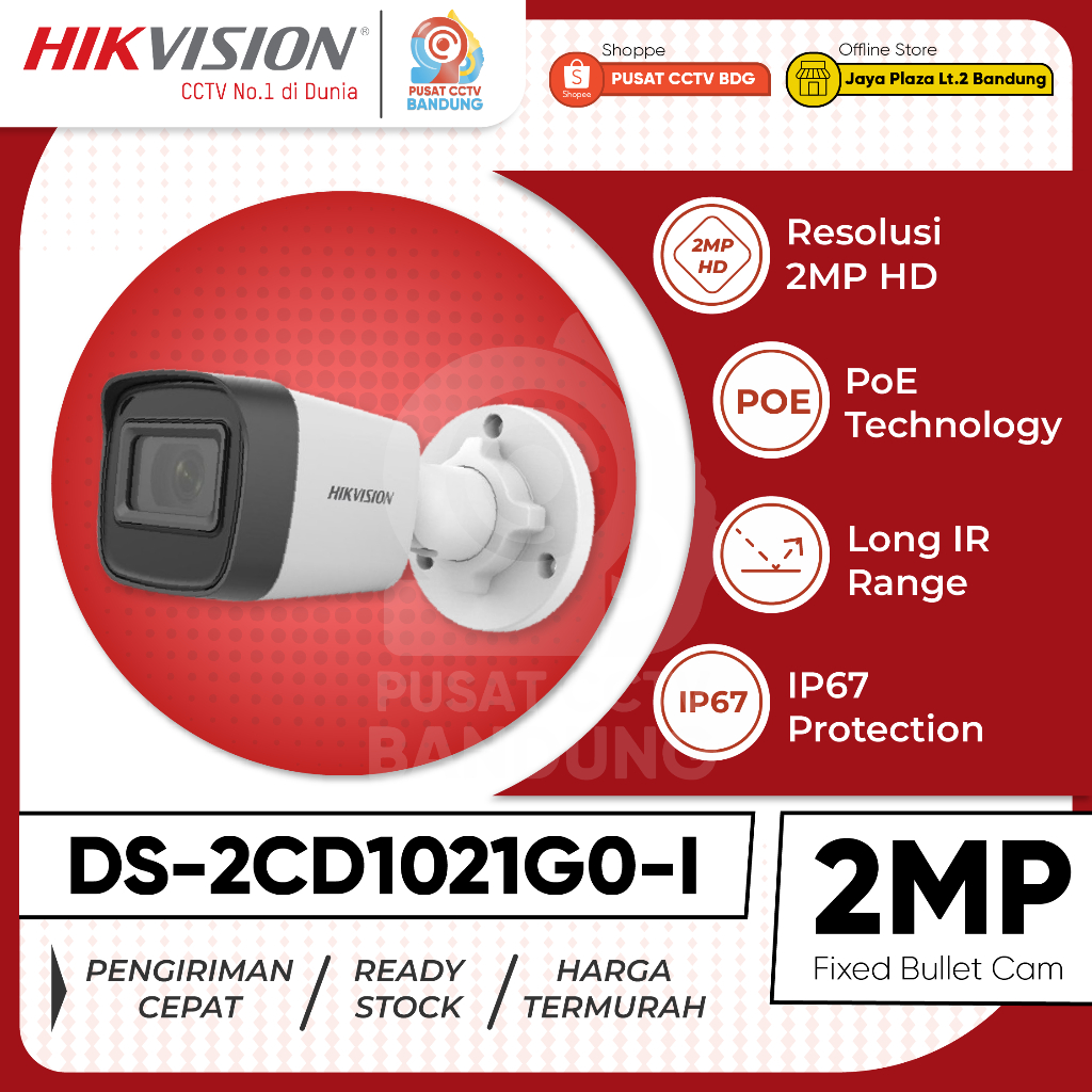 Jual KAMERA CCTV HIKVISION DS-2CD1021G0-I 2MP AUDIO H265 POE HUMAN DETECTION IP CAMERA | Shopee ...