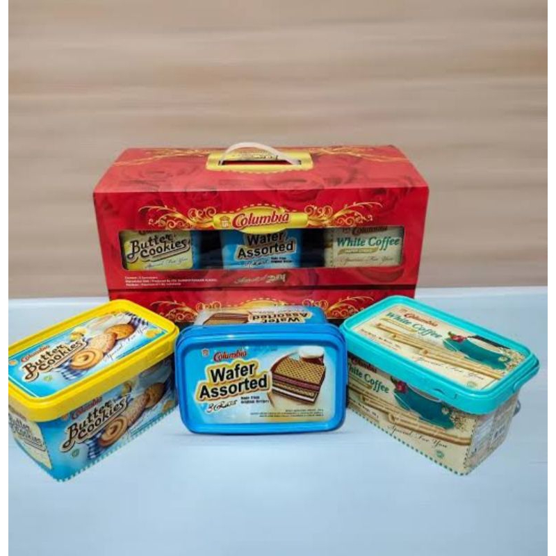 Jual Colombia paket hampers / Colombia wafer / Colombia butter cookies ...