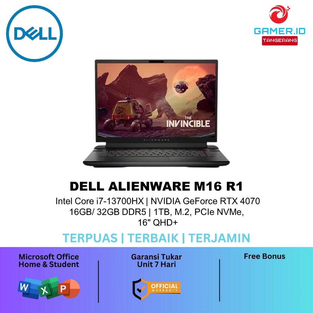 Jual LAPTOP GAMING DELL ALIENWARE M16 R1 I7 13700HX RTX4070 8GB/ 16GB ...