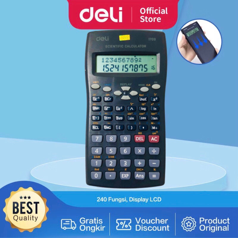 Jual Deli Scientific Calculator Kalkulator Scientific 240 Function ...