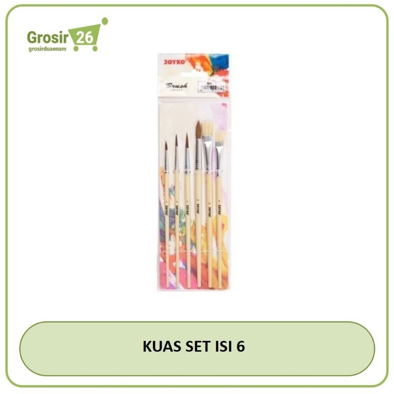 Jual (1 set) kuas lukis / brush cat air acrylic poster colour set isi 6 ...