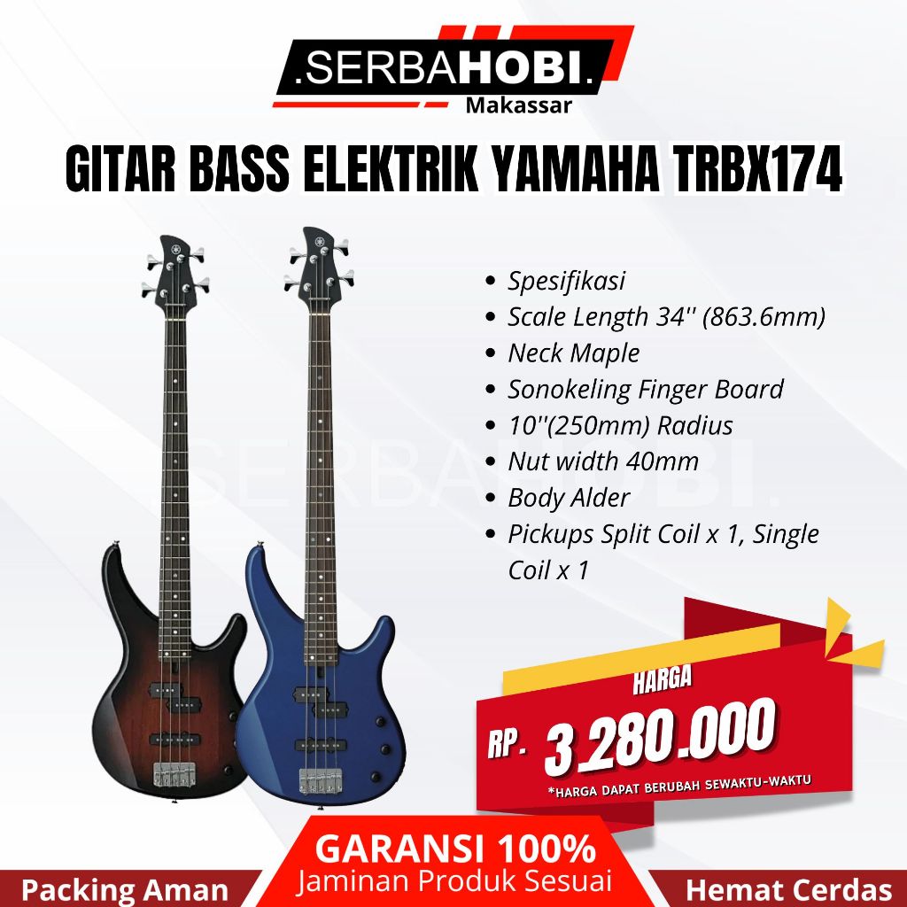 Jual Gitar Bass Elektrik 4 Senar Yamaha TRBX174 | Shopee Indonesia