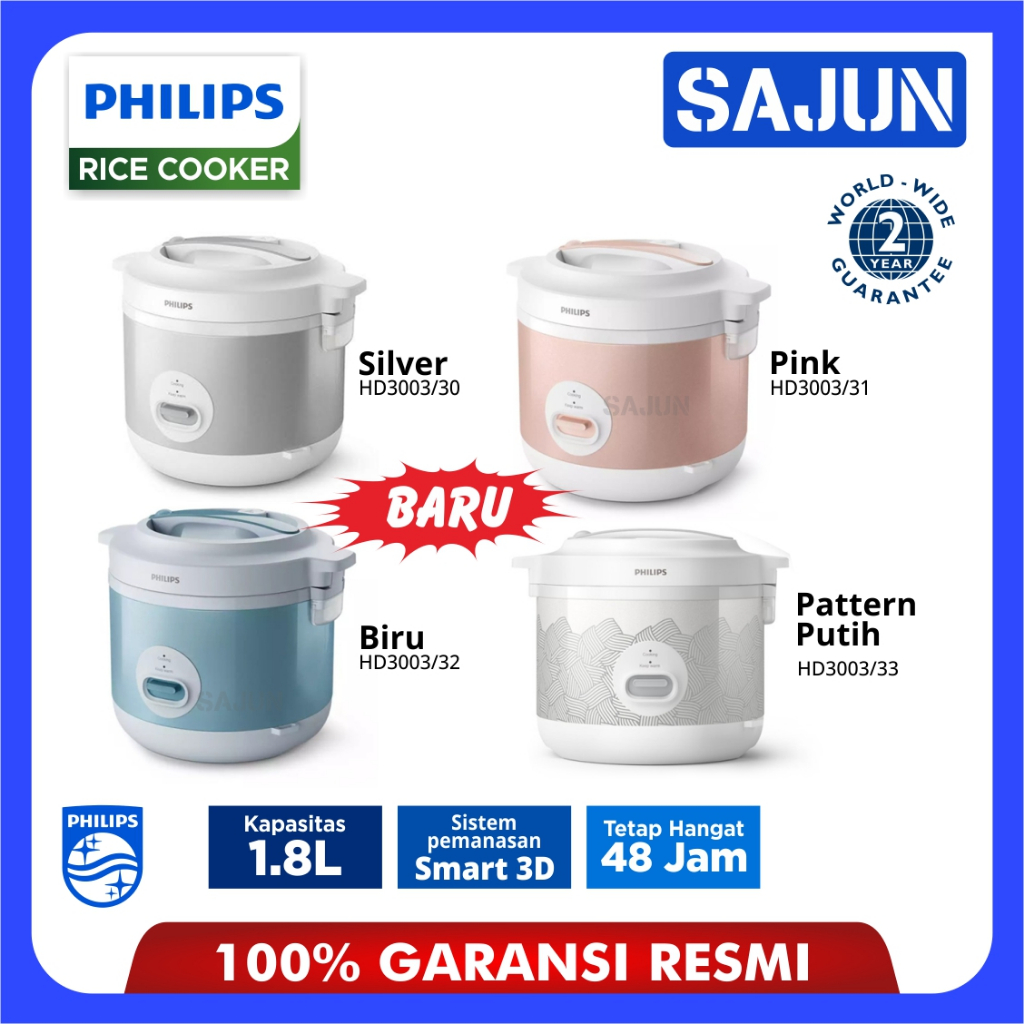 Jual Philips Rice Cooker 1.8 Liter HD3003 / HD-3003 | Shopee Indonesia