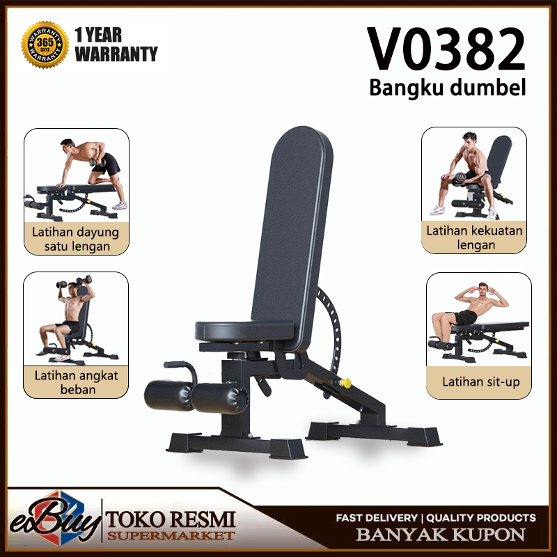 Jual EBUY bangku dumbbell multifungsi/bangku latihan sit-up/Exercise Training Fitness Bench with ...