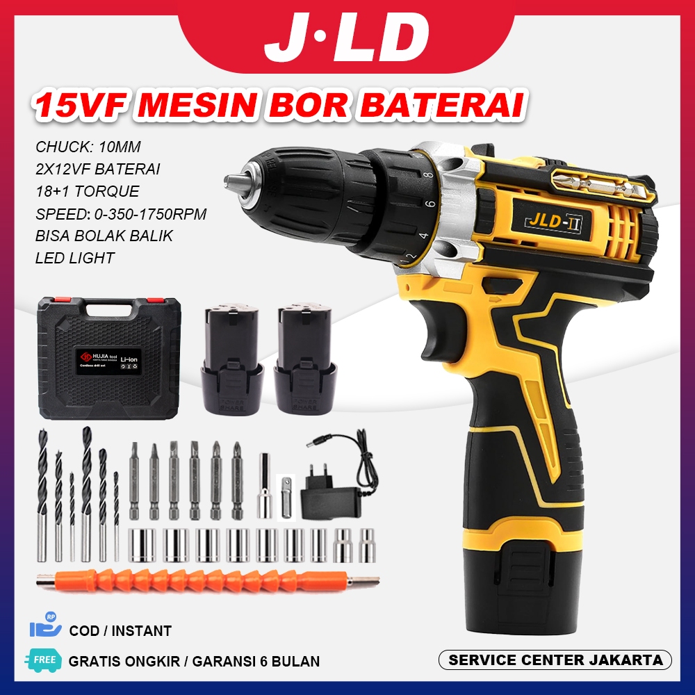 Jual JLD-Ⅱ 15vf Mesin Bor Baterai Cordless Drill 10MM Bor Tangan Bor ...