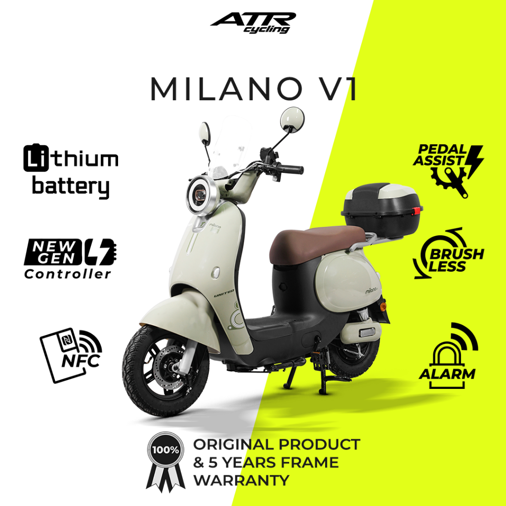 Jual SEPEDA LISTRIK E-MOPED 14" UNITED MILANO V1 (25) GNBK-GN | Shopee ...