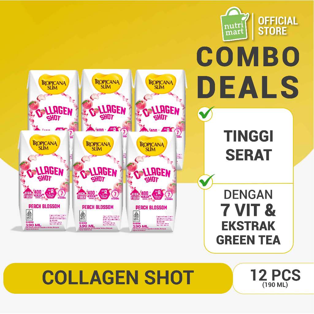 Jual 12 Packs - Tropicana Slim RTD Collagen Shot Peach Blossom 190ml (12 pcs RTD ) | Shopee ...