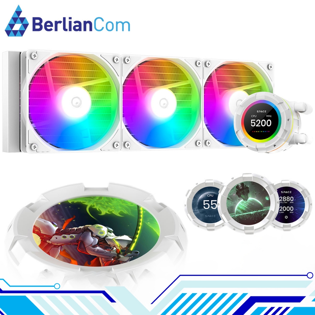 Jual ID-COOLING SL360 XE WHITE SPACE w/ LCD Display 360mm AIO CPU ...