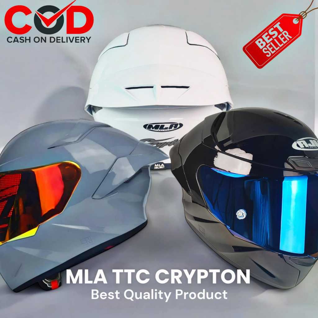 Jual JUAL HELM BARU MLA TTC Crypton/ Grey Dof Kaca Hitam/Helm Paket ...