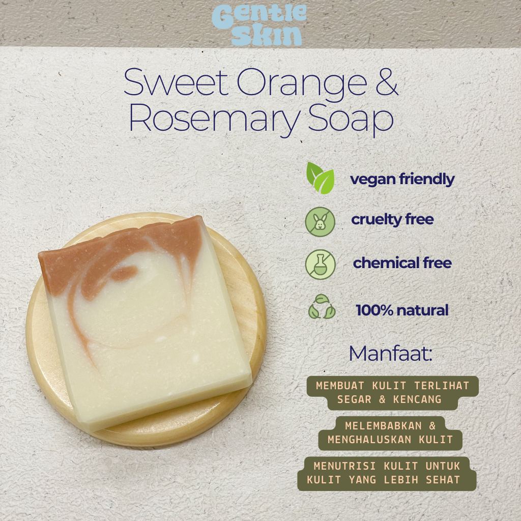 Jual GENTLE SKIN Sweet Orange & Rosemary Soap - Natural Handmade Soap (Eksim, Psoriasis, Kulit ...