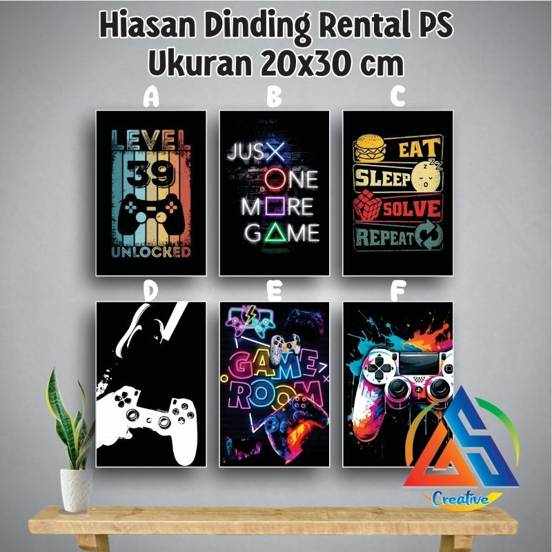 Jual Walldecor, Hiasan dinding Gaming ukuran 20x30cm tebal bingkai 6mm ...
