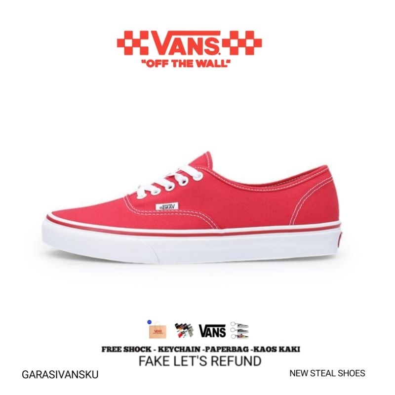 Jual Vans Authentic Classic Red Chili Original | Shopee Indonesia