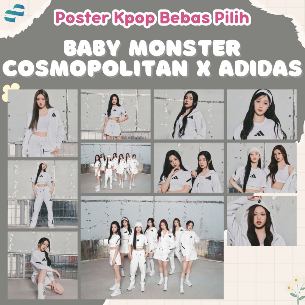 Jual Poster BABY MONSTER Cosmopolitan x Adidas - Poster Kpop A4 A5 A6 ...