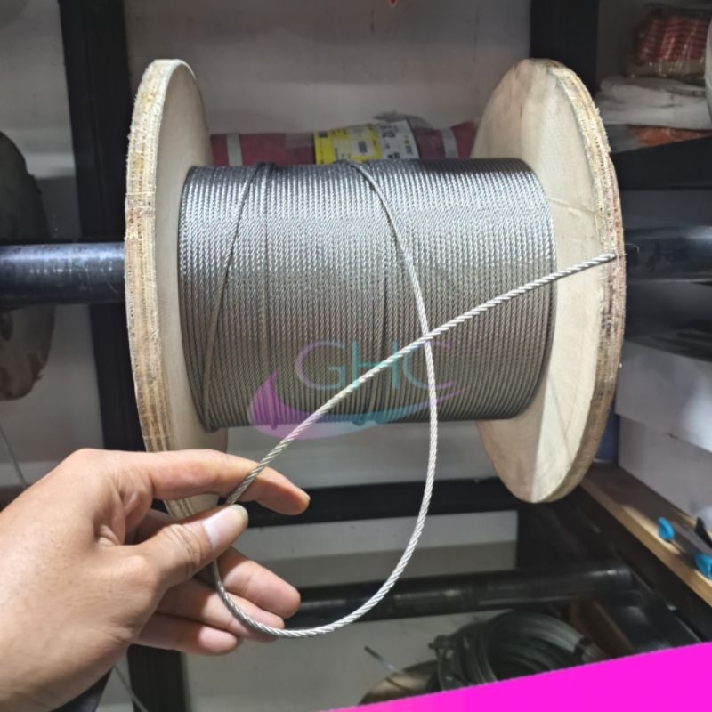 Jual Kawat Seling Stainless 3mm Tali Sling Stainless Steel Kabel seling ...
