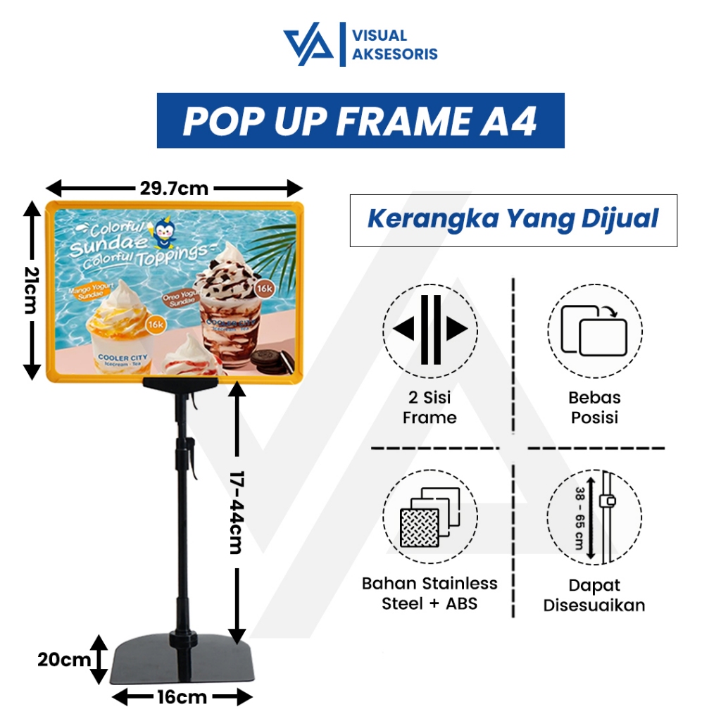 Jual Standing Pop Up Frame A4 | Tiang Frame Promosi / Poster Stand Display Harga Promo Toko ...