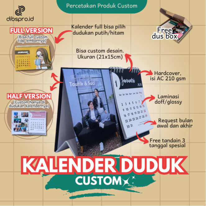 Jual KALENDER CUSTOM DUDUK / MEJA HALF & FULL PRINT (Kalender Masehi, HIjriyah, Jawa) | Shopee ...