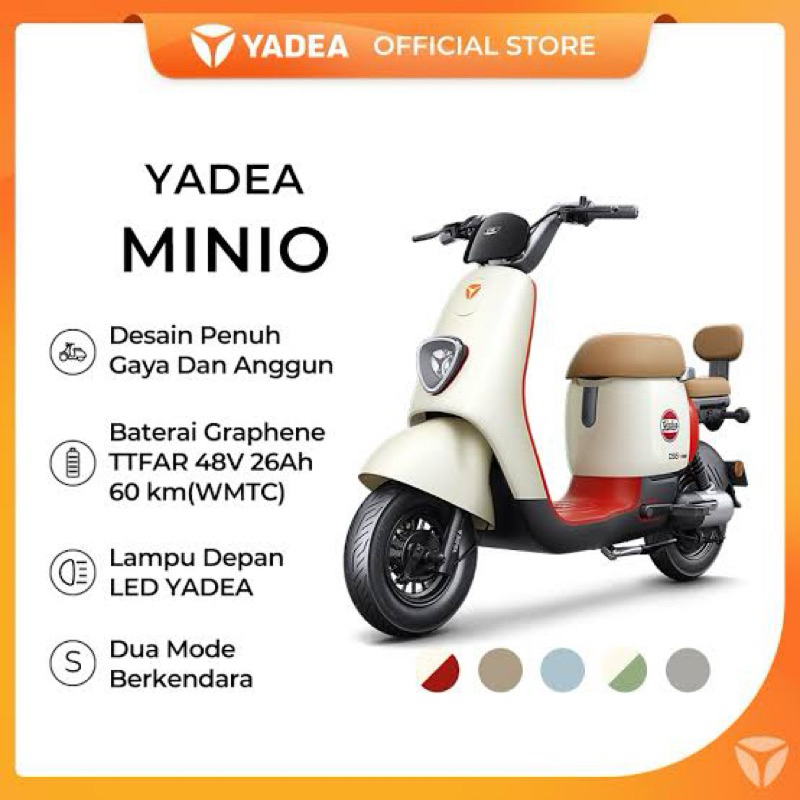 Jual Sepeda listrik Yadea Minio // Yadea Minio 48v24ah 400watt | Shopee ...