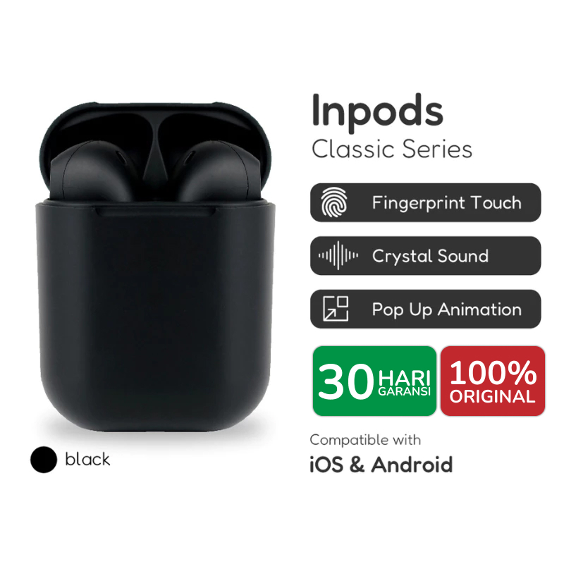 Jual InPods 12 Black Classic Series TWS i12 - Headset Bluetooth TWS iOS ...